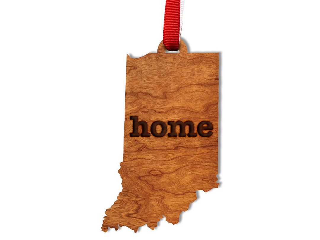 Home State Map Ornament - All 50 States Available - Crafted From Cherry ...