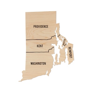 Rhode Island County Map Wall Hanging - Crafted From Cherry or Maple ...