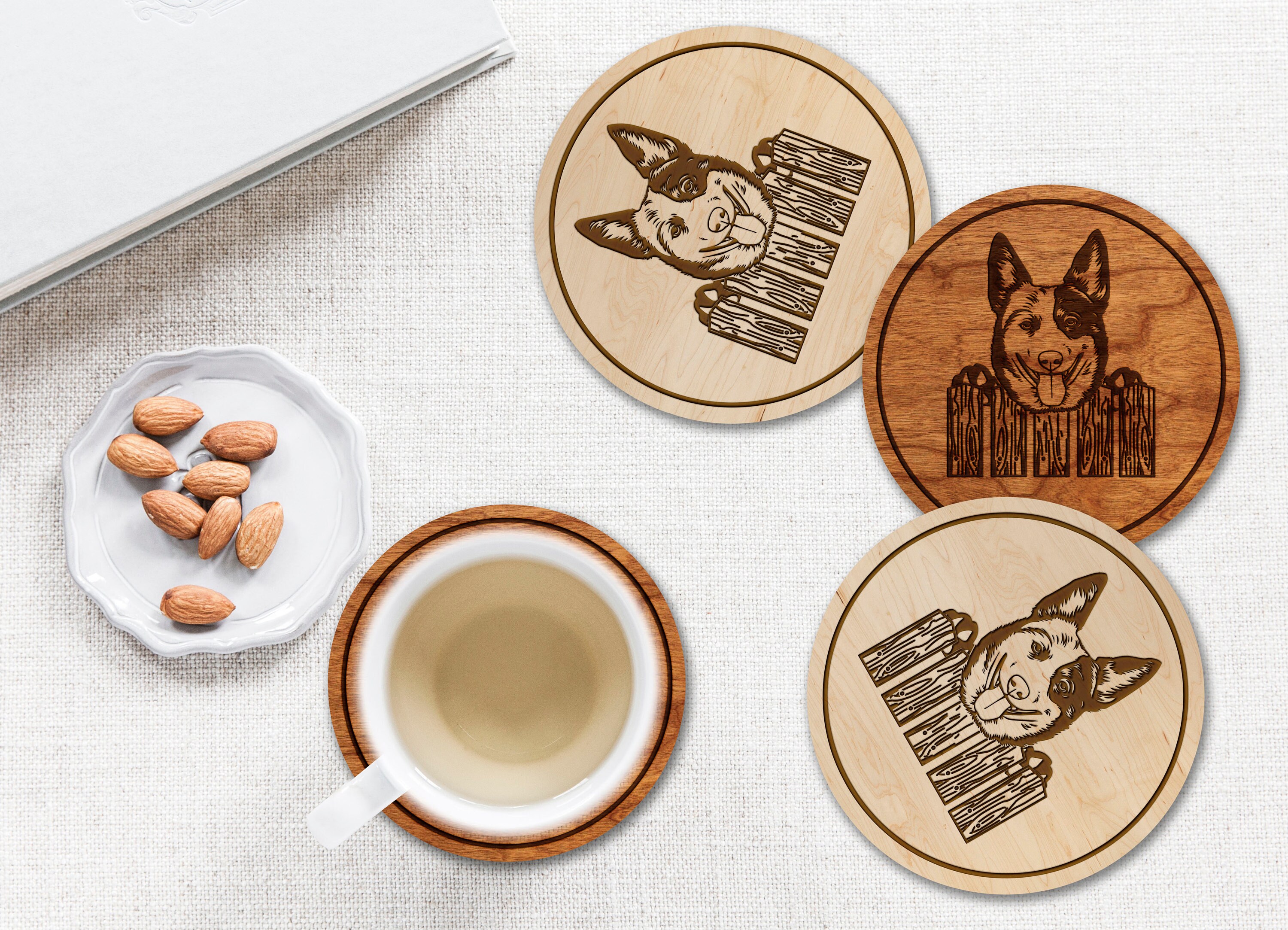 Dog Coaster Multiple Breeds Available Crafted From Cherry - Etsy