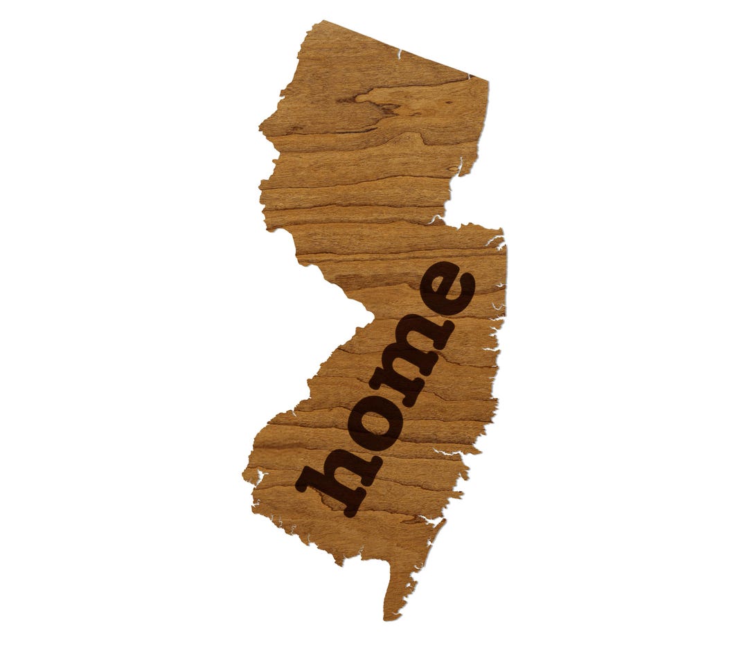 New Jersey Home State Map Wall Hanging - Crafted From Cherry or Maple ...