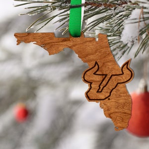 University of South Florida Ornament Crafted From Cherry and Maple Wood ...