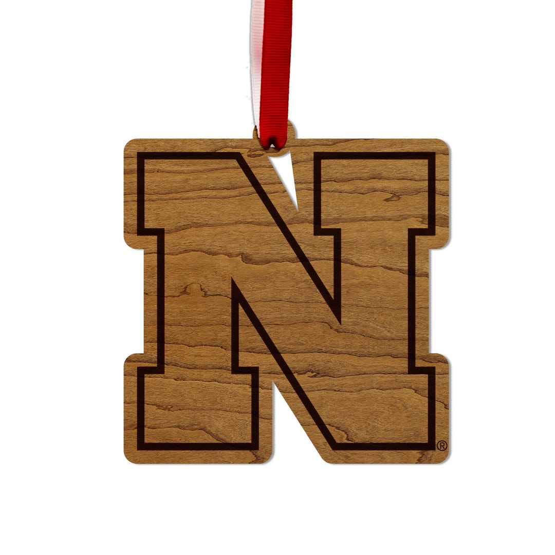University of Nebraska N Ornament - Crafted From Cherry or Maple Wood ...