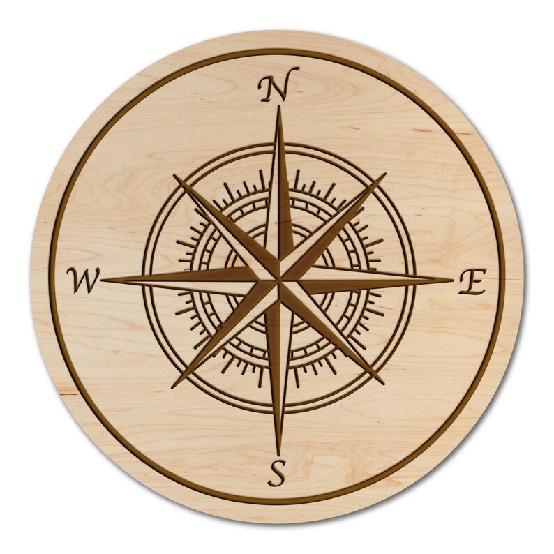 Compass Coaster Crafted From Cherry or Maple Wood - Etsy