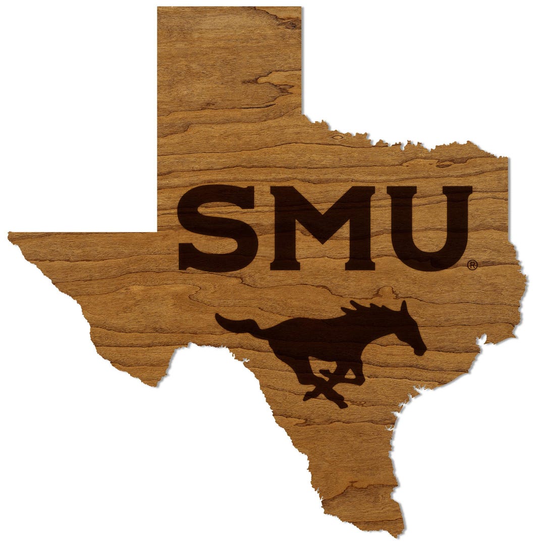 Southern Methodist University Mustangs on State Wall Hanging – Crafted ...