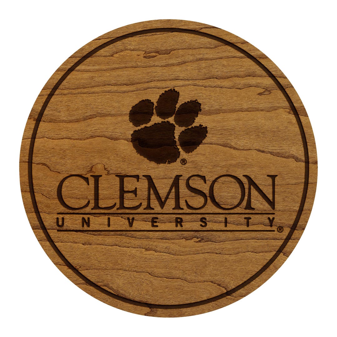 Clemson University Wordmark Coaster – Crafted From Cherry or Maple Wood ...