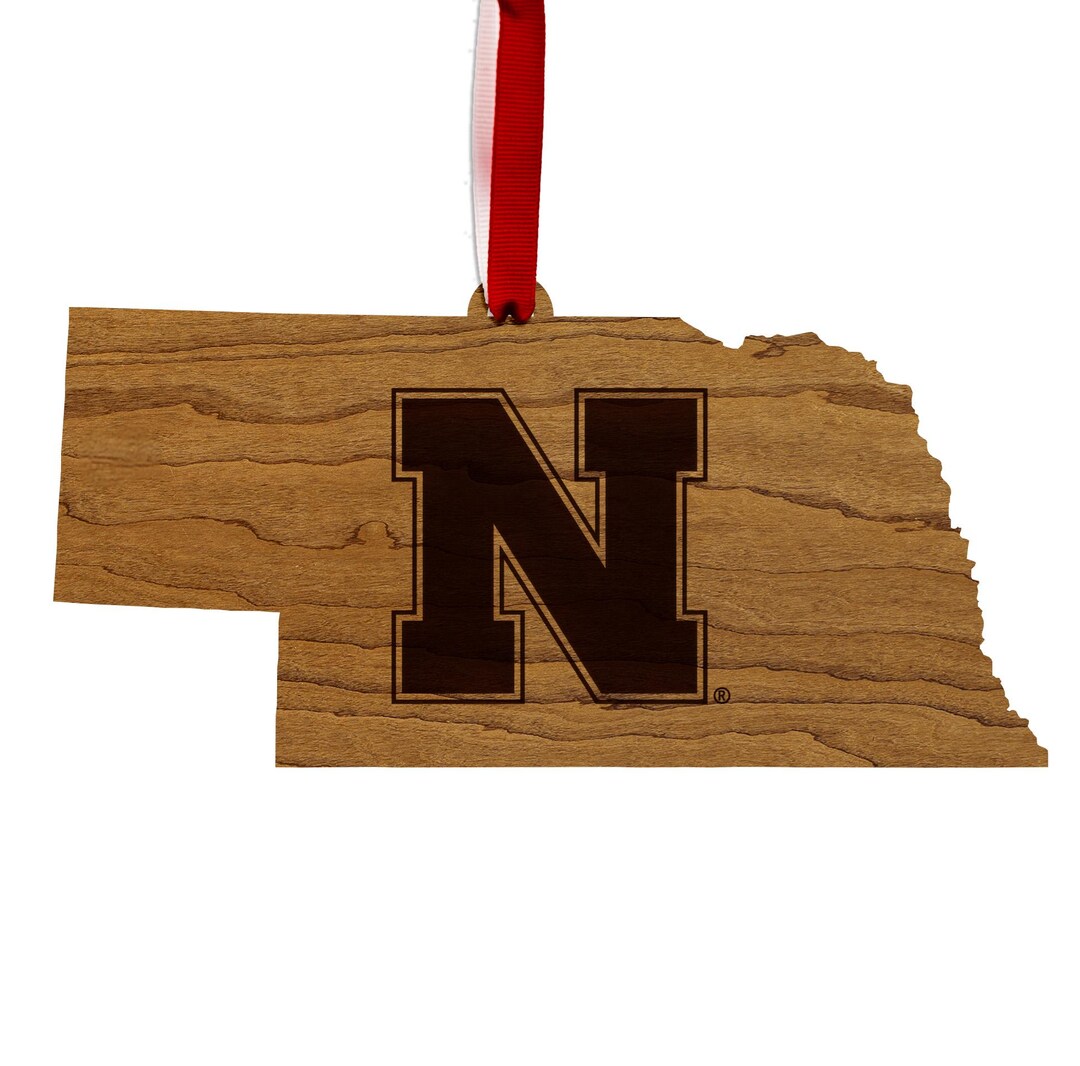 University of Nebraska N on State Ornament - Crafted From Cherry or ...