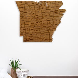 Arkansas County Map Wall Hanging - Crafted From Cherry or Maple Wood - Etsy