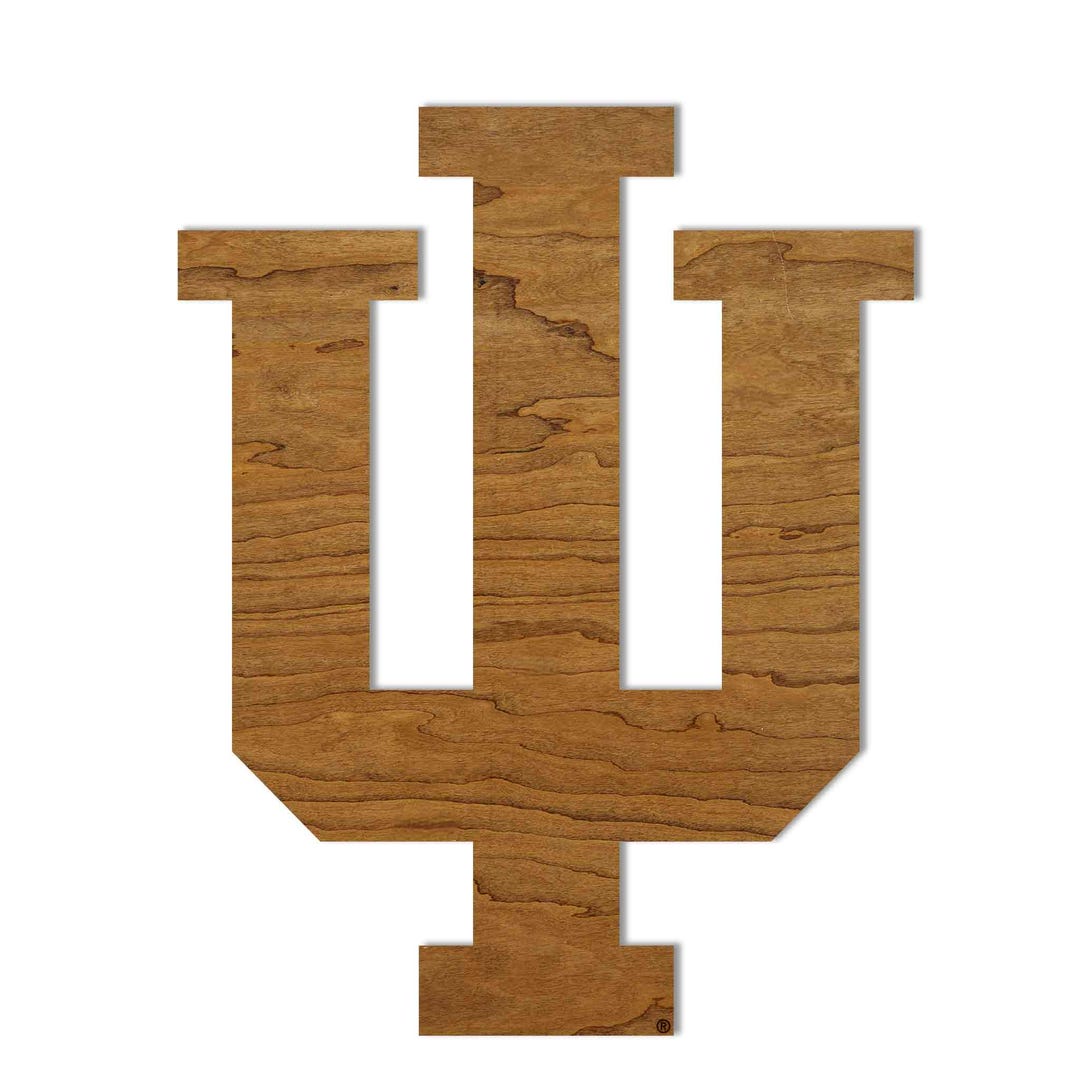 Indiana University IU Block Letters Wall Hanging - Crafted From Cherry ...