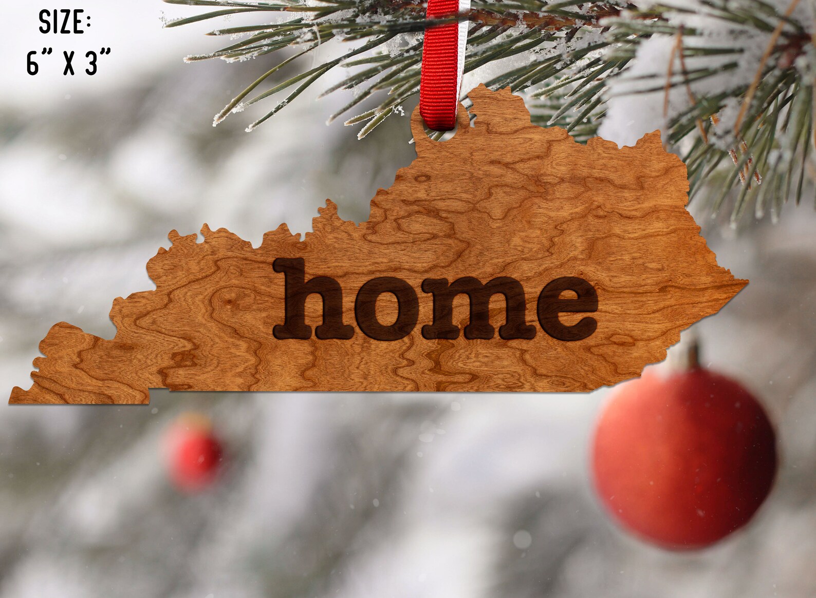 Home State Map Ornament - All 50 States Available - Crafted From Cherry ...