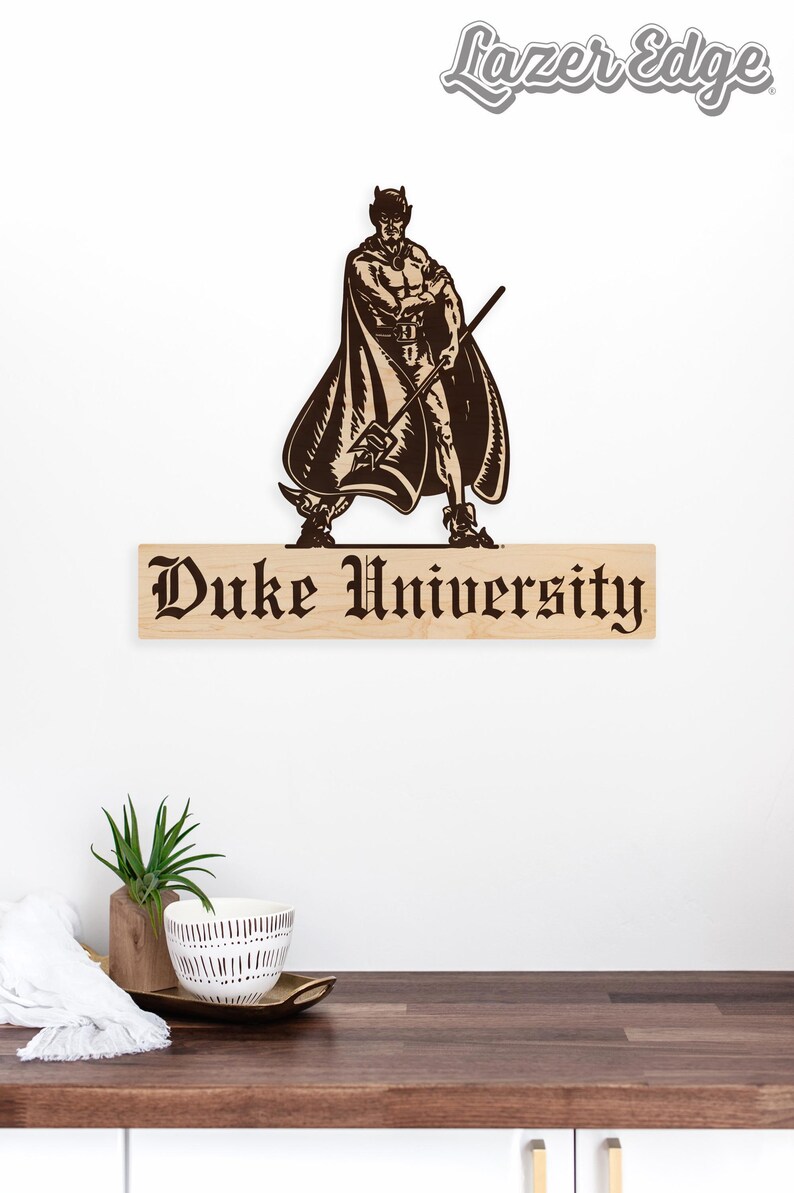 Duke University Gothic Duke Devil Wall Hanging - Crafted From Cherry ...