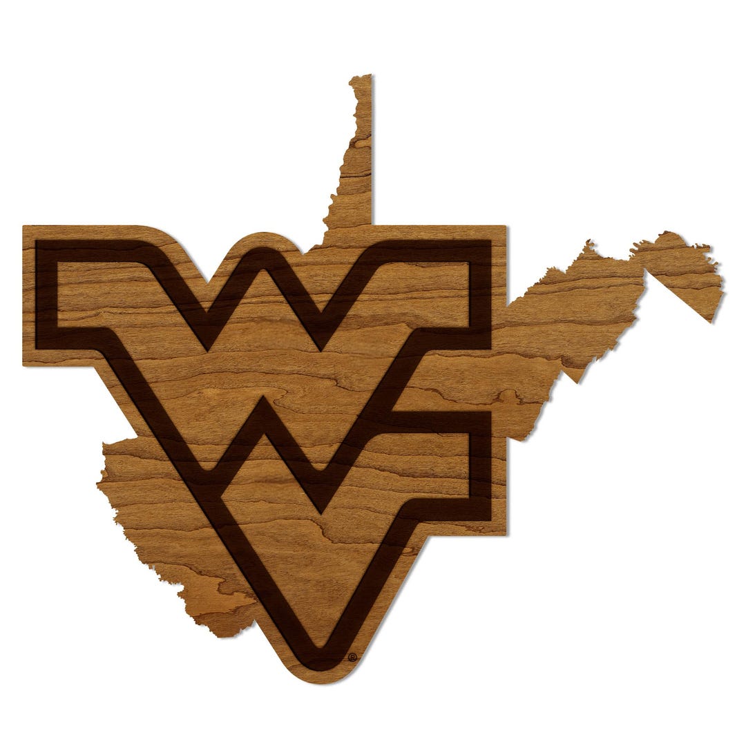 West Virginia University WV Logo on State Wall Hanging - Crafted From ...