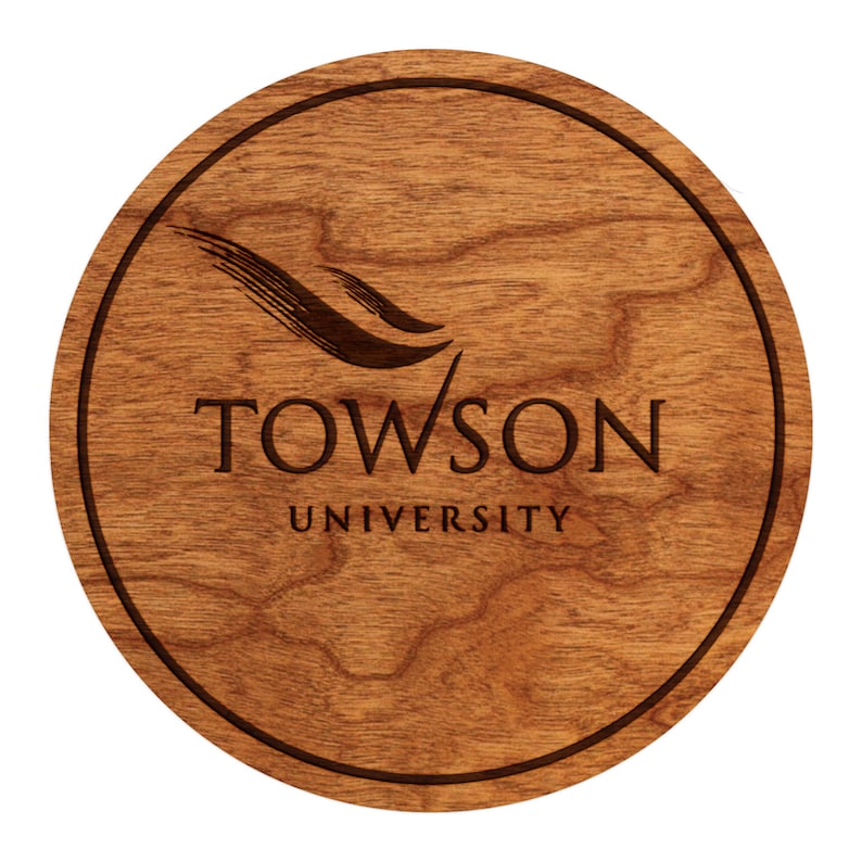 Towson University Tigers Coaster Crafted from Cherry or | Etsy