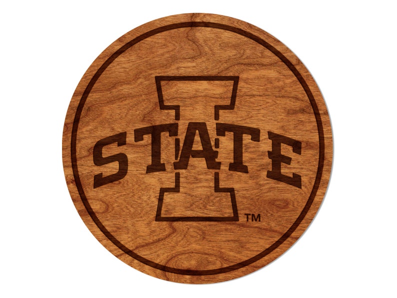 Iowa State Logo Coaster Crafted From Cherry or Maple Wood - Etsy