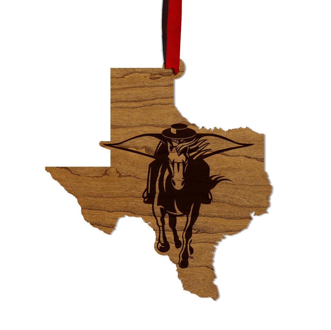 Texas Tech University Red Raider on State Ornament – Crafted From ...