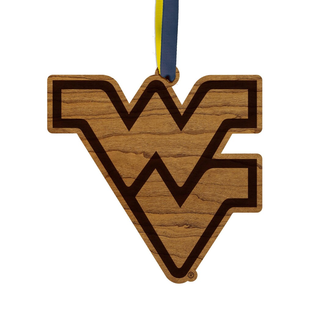 West Virginia University Flying WV Ornament – Crafted From Cherry and ...