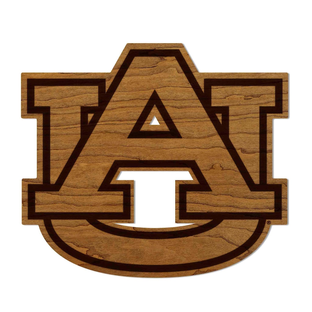 Auburn University Block AU Logo Wall Hanging - Crafted From Cherry or ...