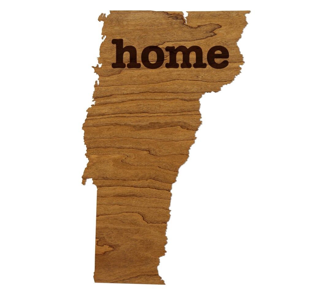 Vermont Home State Map Wall Hanging - Crafted From Cherry or Maple Wood ...