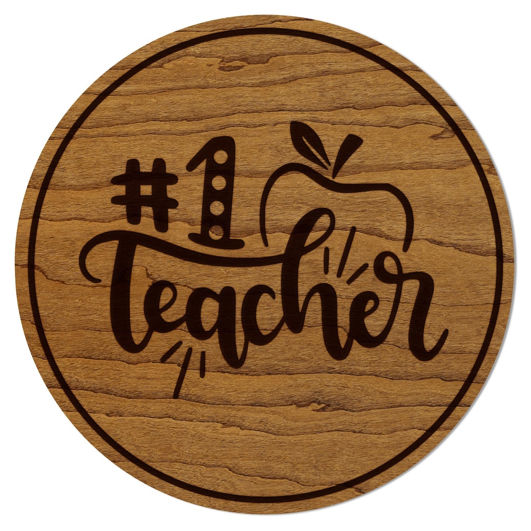 Number 1 Teacher Coaster – Crafted From Cherry or Maple Wood - Etsy