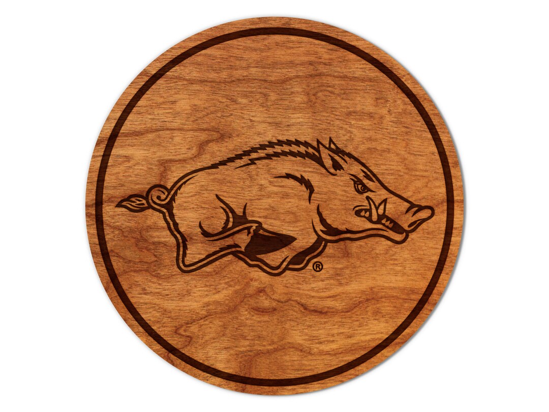 Arkansas Razorbacks Coaster Crafted From Cherry or Maple Wood Arkansas ...