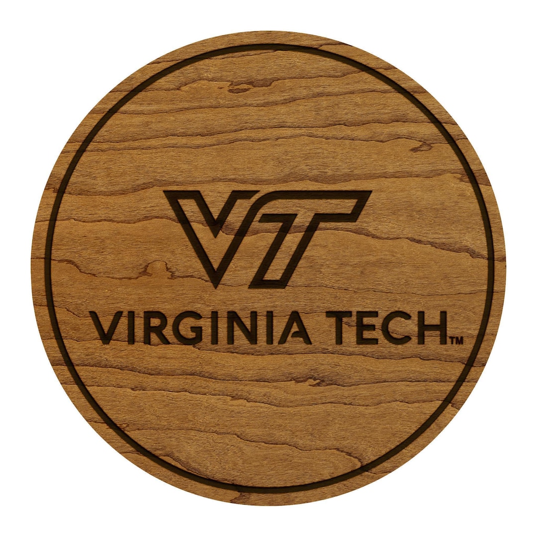 Virginia Tech University Academic Mark Coaster – Crafted From Cherry or ...