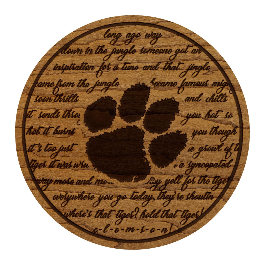 Clemson University Fight Song Coaster – Crafted From Cherry or Maple ...