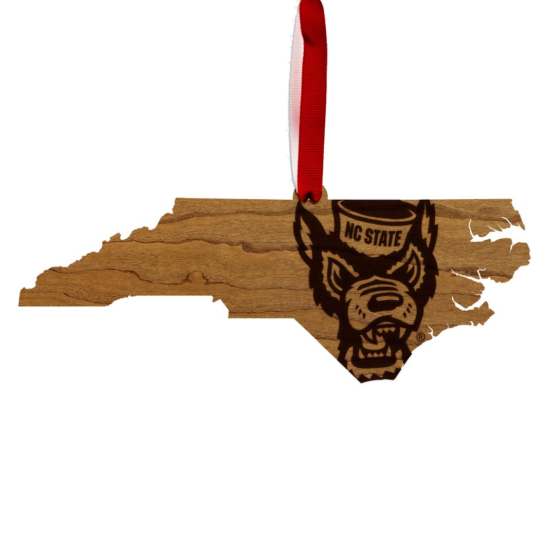 NC State University Tuffy on State Ornament – Crafted From Cherry or ...
