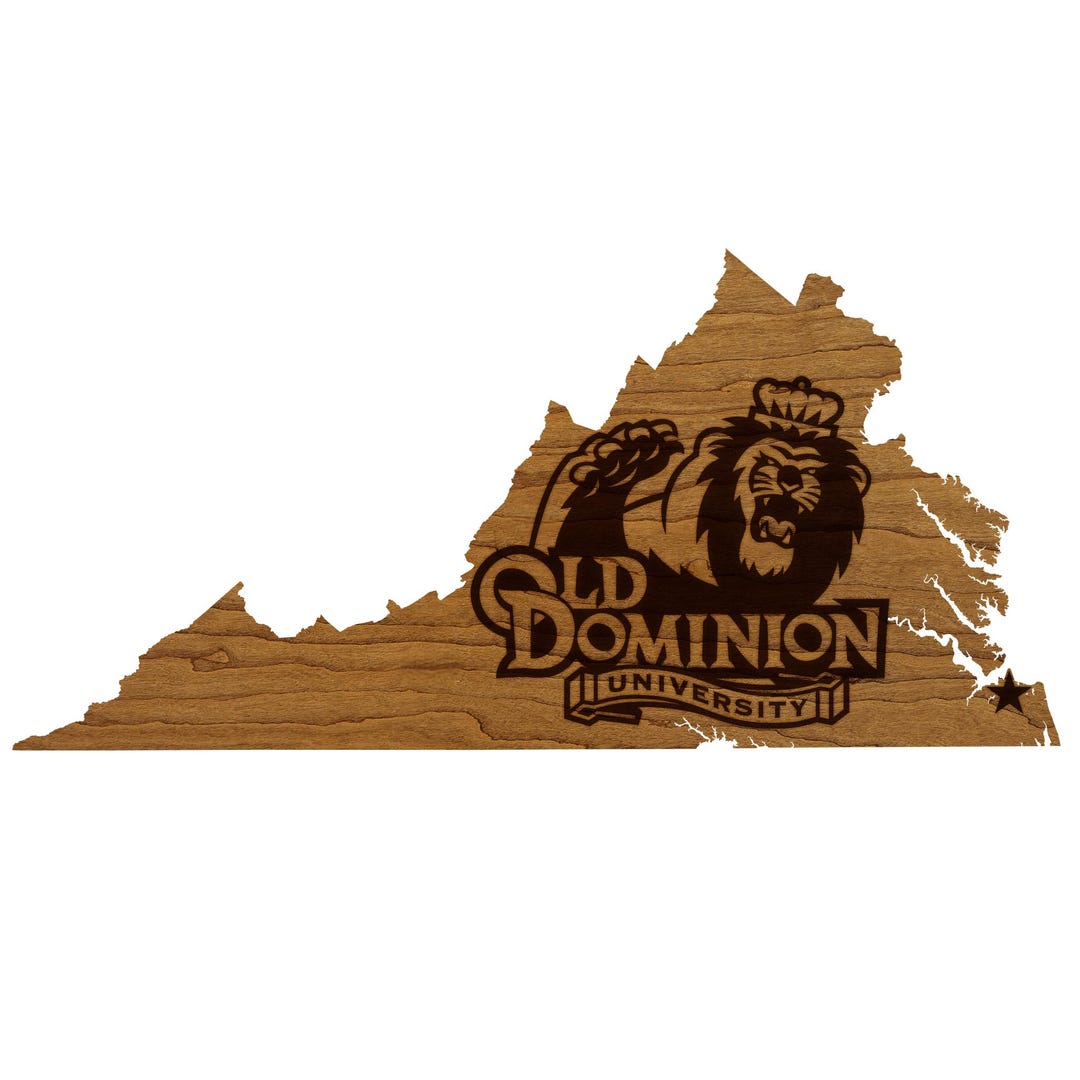 Old Dominion University Monarch Logo on State Wall Hanging - Crafted ...