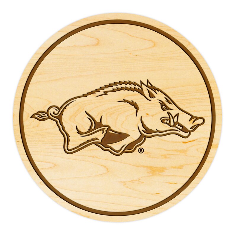 Arkansas Razorbacks Coaster Crafted from Cherry or Maple | Etsy