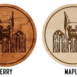 Dog Coaster Multiple Breeds Available Crafted From Cherry or Maple Wood ...