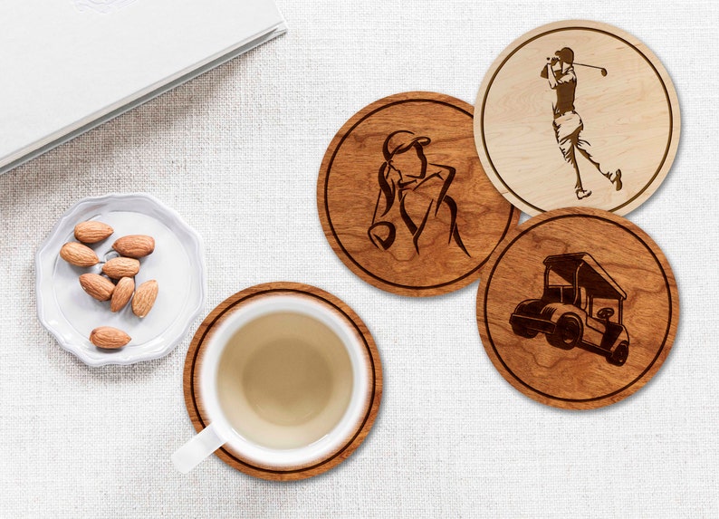 Golf Coaster Click to See Multiple Designs Crafted From - Etsy