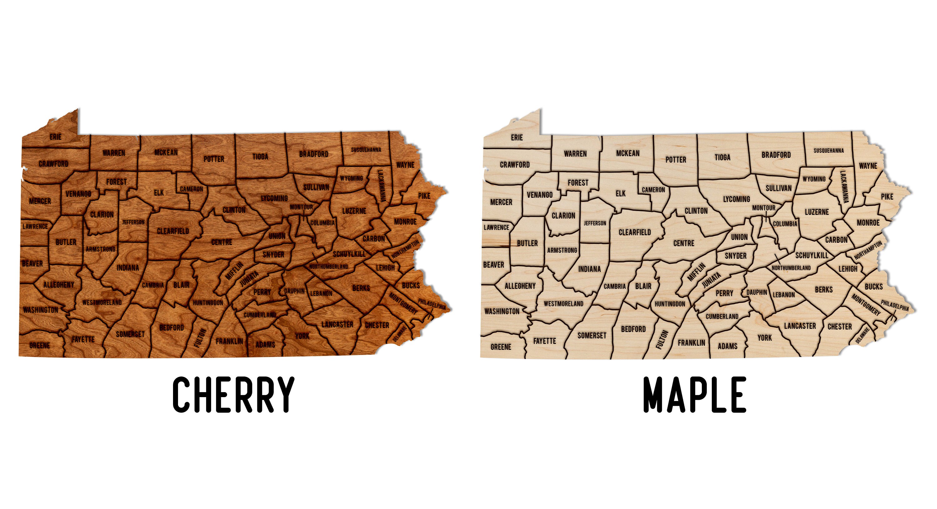 County State Map All 50 States Available Crafted From - Etsy