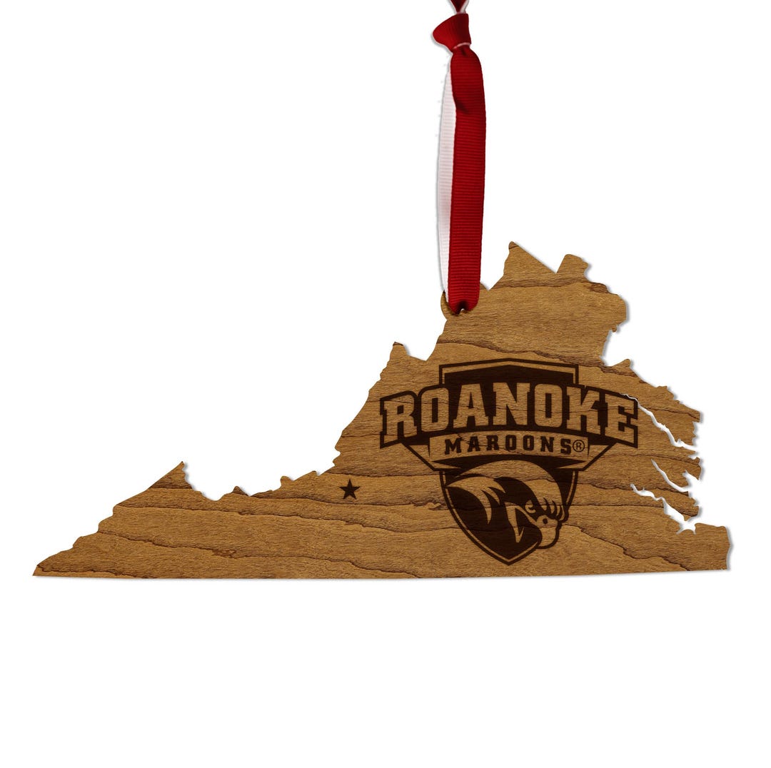 Roanoke College Maroons on State Ornament – Crafted From Cherry and ...