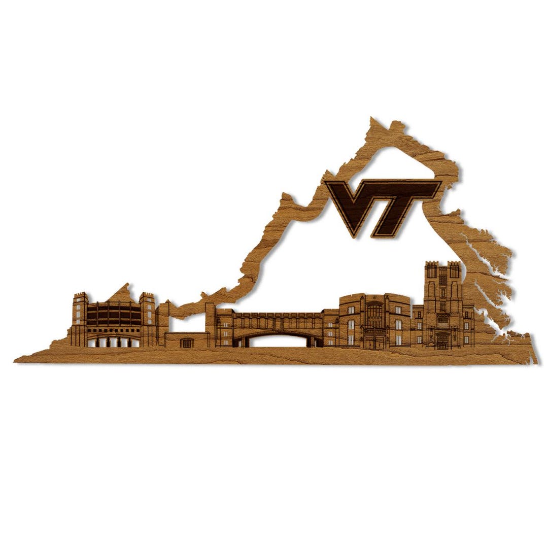 Virginia Tech Skyline Wall Hanging - Crafted From Cherry and Maple Wood ...