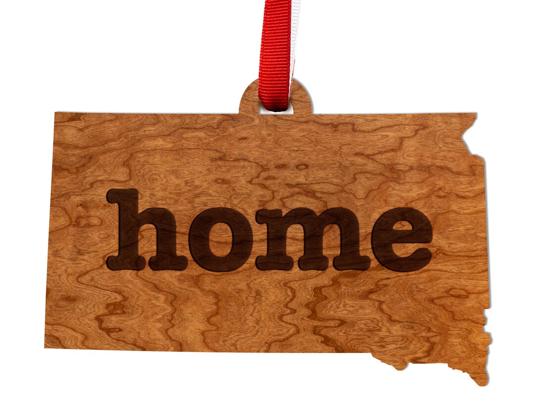 Home State Map Ornament - All 50 States Available - Crafted From Cherry ...