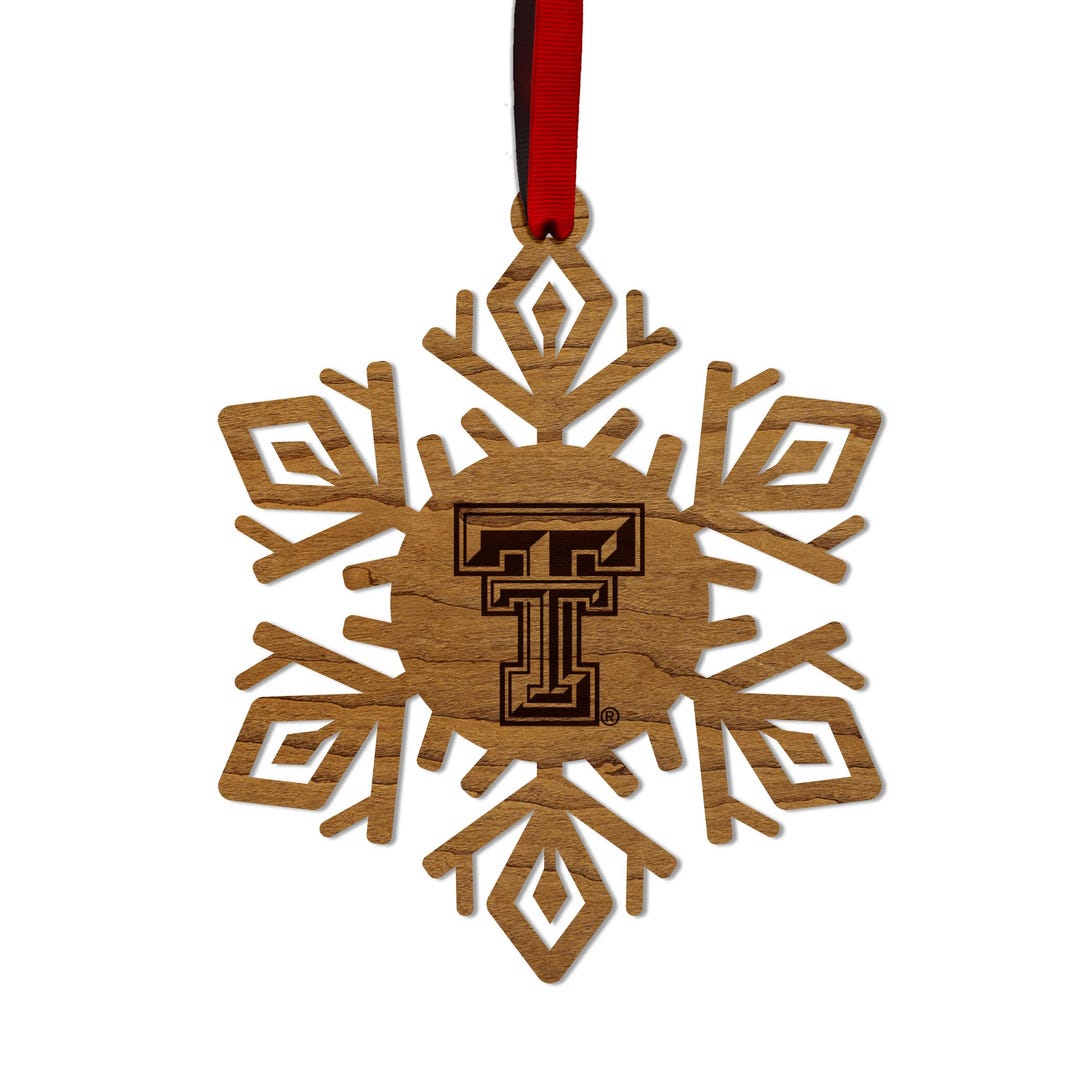 Texas Tech University Double T Snowflake Ornament – Crafted From Cherry ...