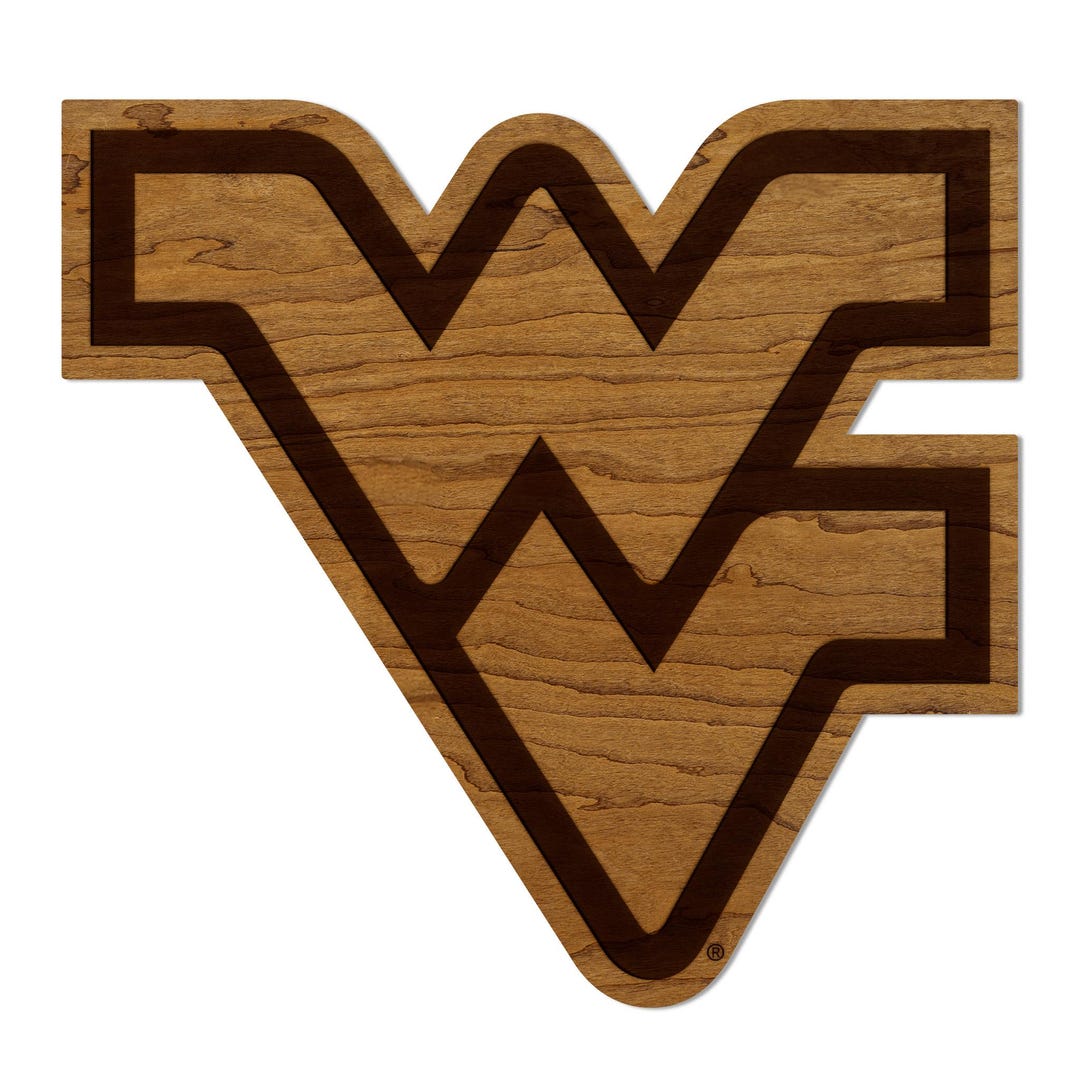West Virginia University Flying WV Wall Hanging - Crafted From Cherry ...