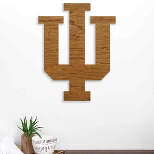 Indiana University IU Block Letters Wall Hanging - Crafted From Cherry ...