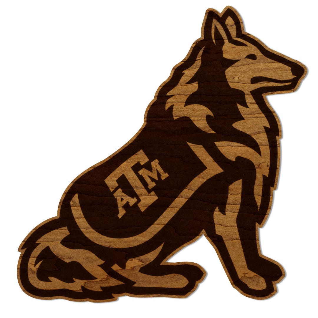 Texas A&M University Reveille Dog Wall Hanging – Crafted From Cherry ...