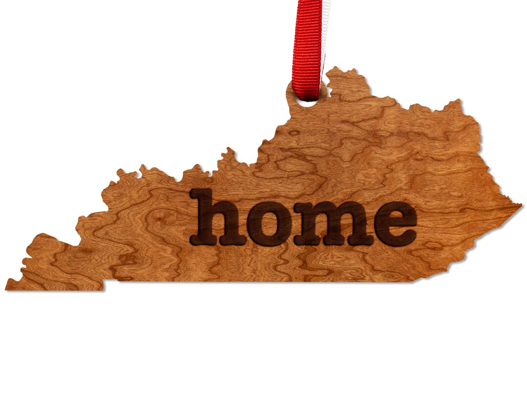 Home State Map Ornament - All 50 States Available - Crafted From Cherry ...
