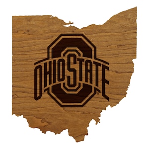 Ohio State University Block O on State Wall Hanging Crafted From Cherry ...