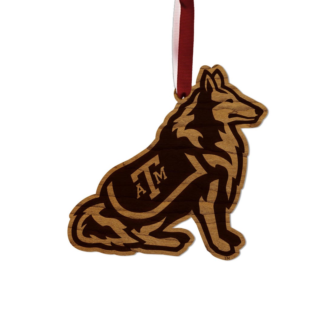 Texas A&M University Reveille Dog Ornament – Crafted From Cherry and ...