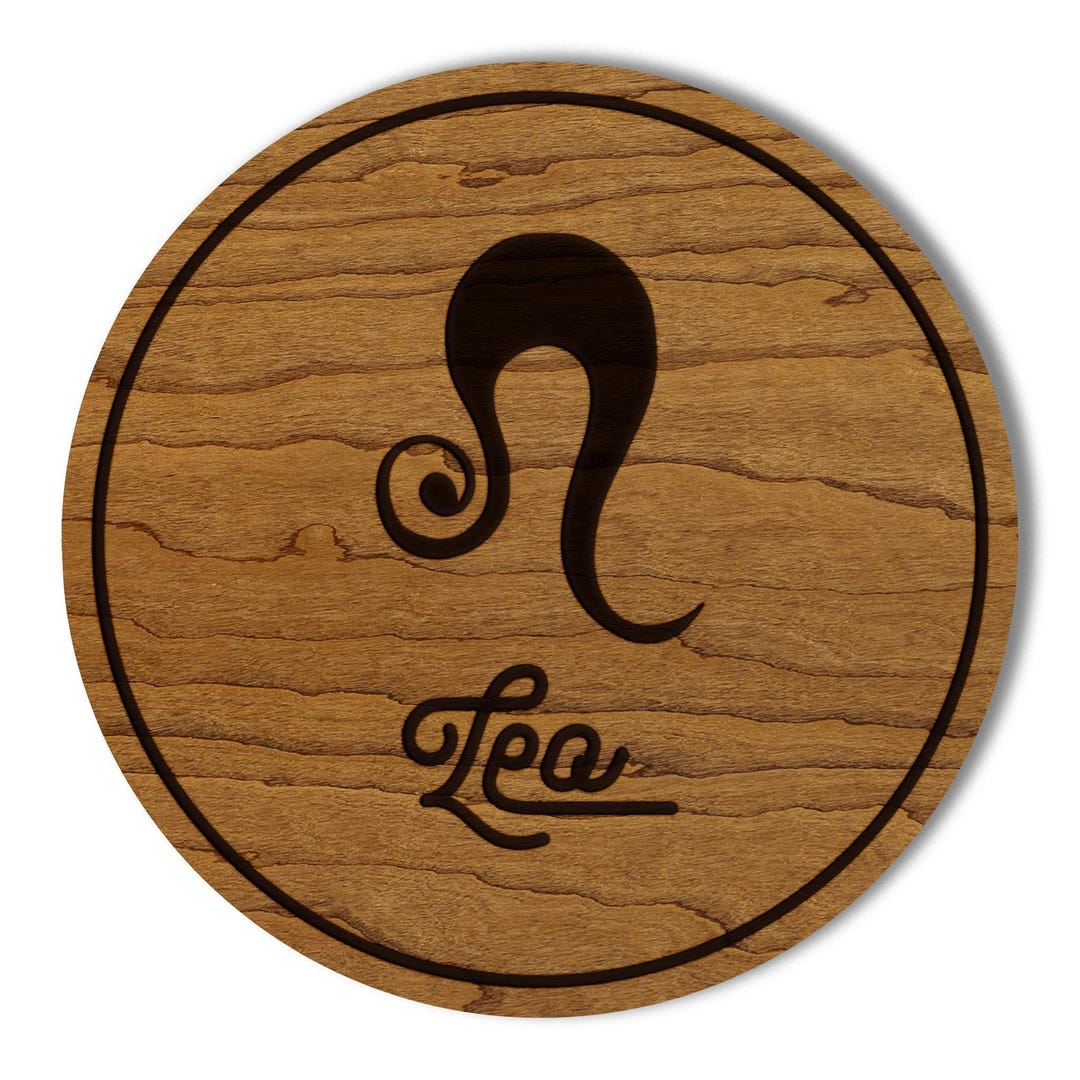 Leo Sign Zodiac Coaster – Crafted From Cherry or Maple Wood - Etsy