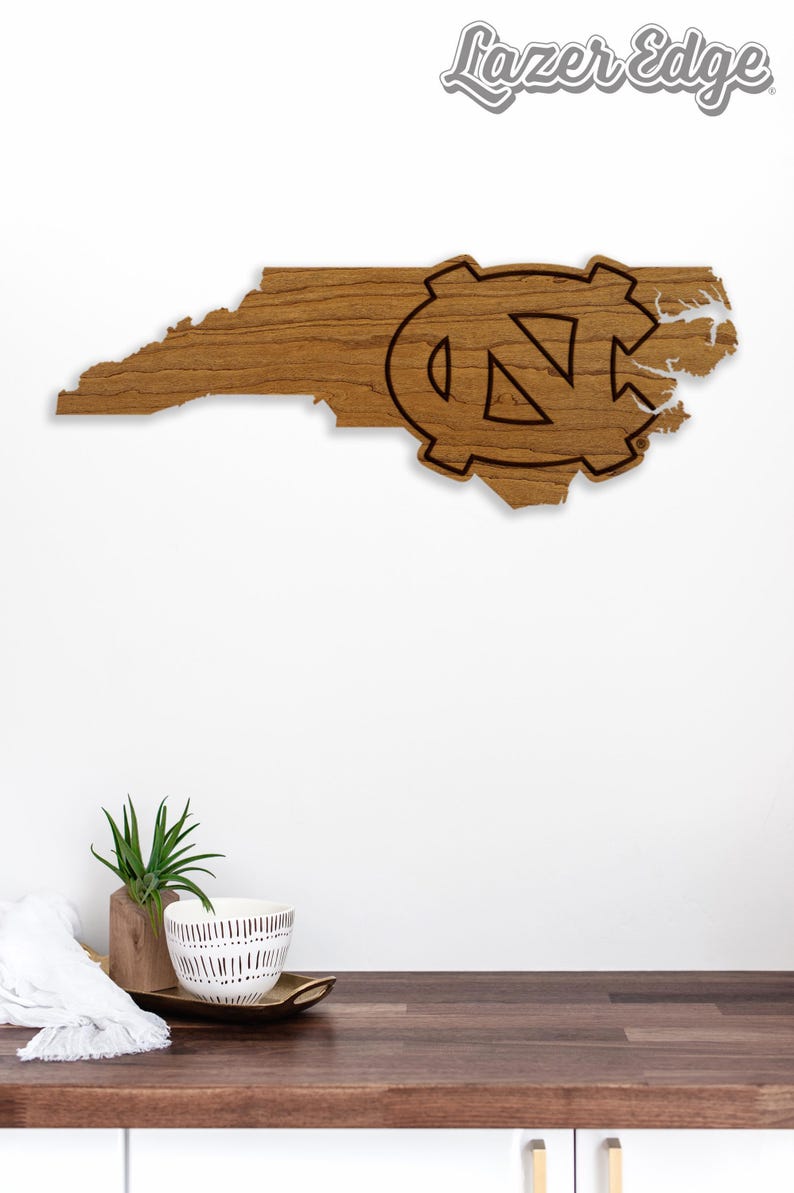 University of North Carolina Interlocked NC on State Wall Hanging ...