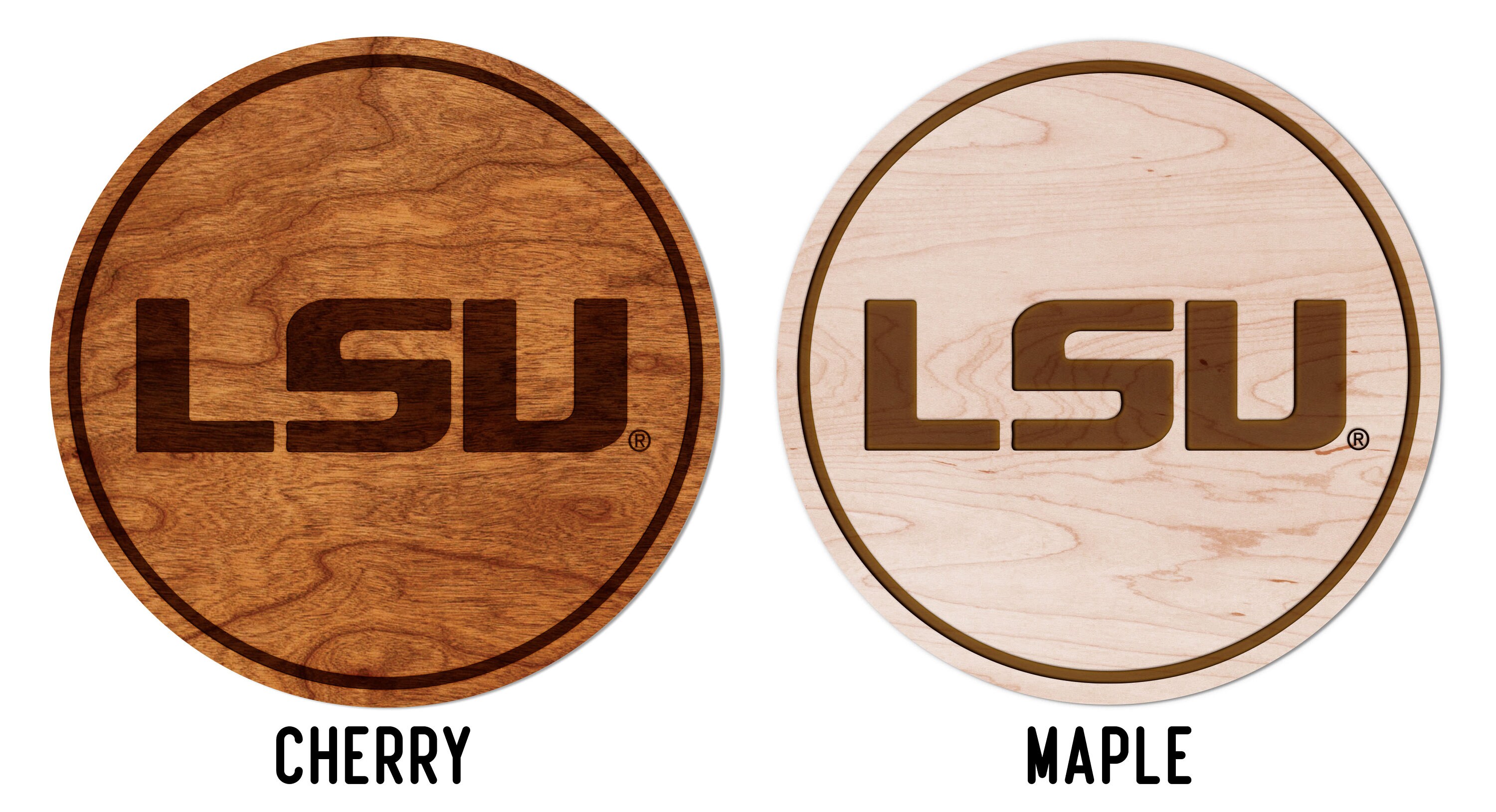 LSU Tigers Coaster Crafted From Cherry or Maple Wood - Etsy