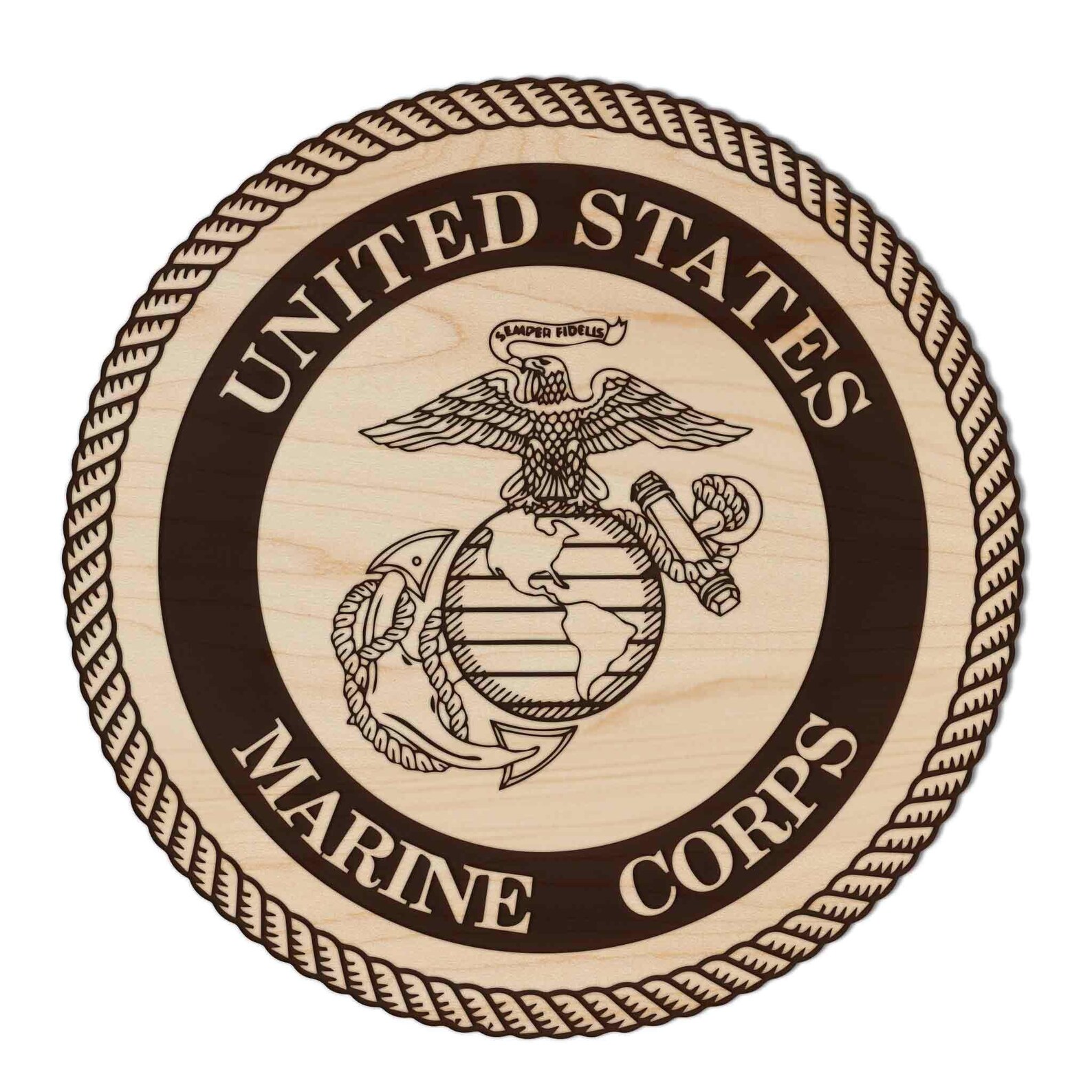 United States Marine Corps Seal Coaster - Crafted From Cherry or Maple ...