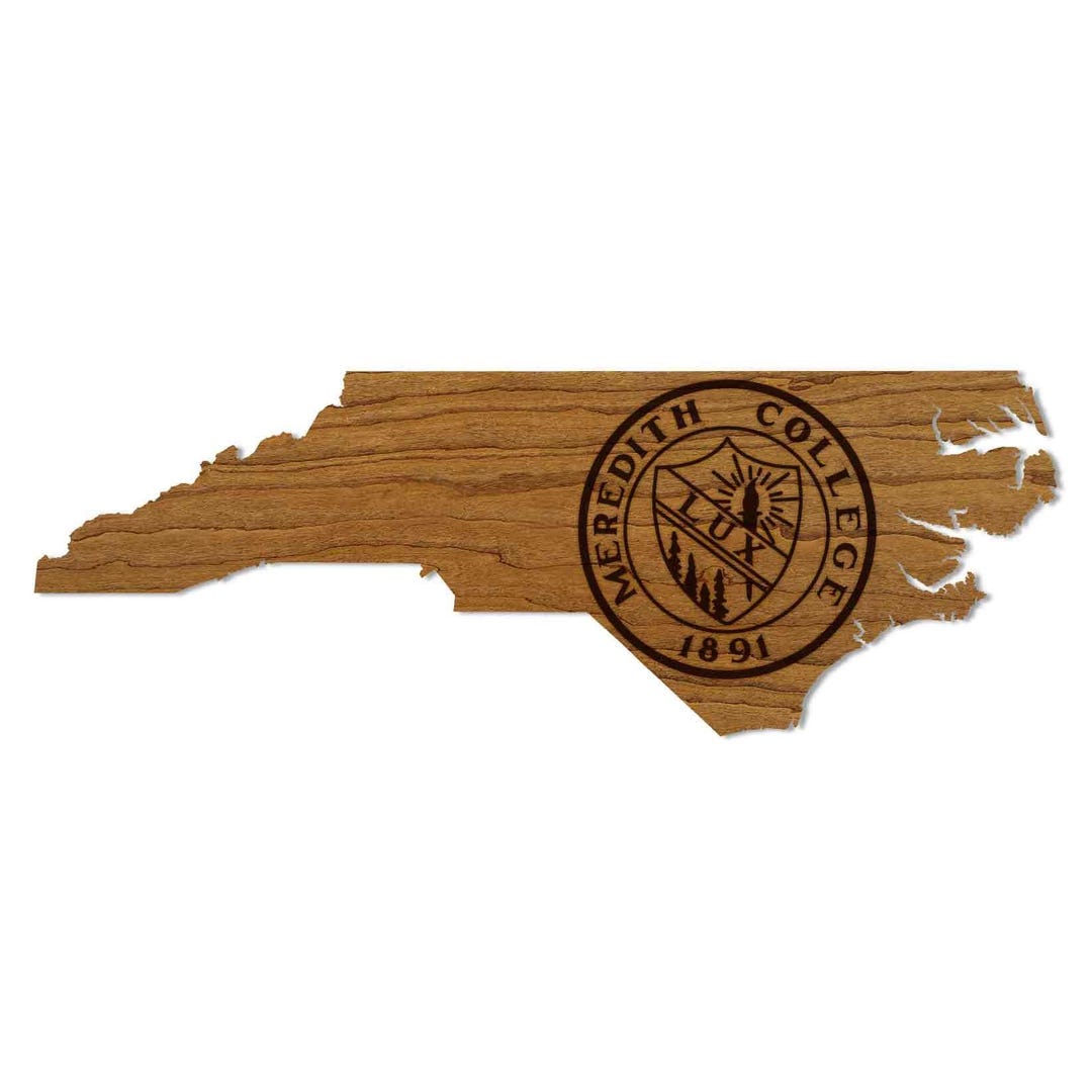 Meredith College Seal on State Wall Hanging - Crafted From Cherry or ...