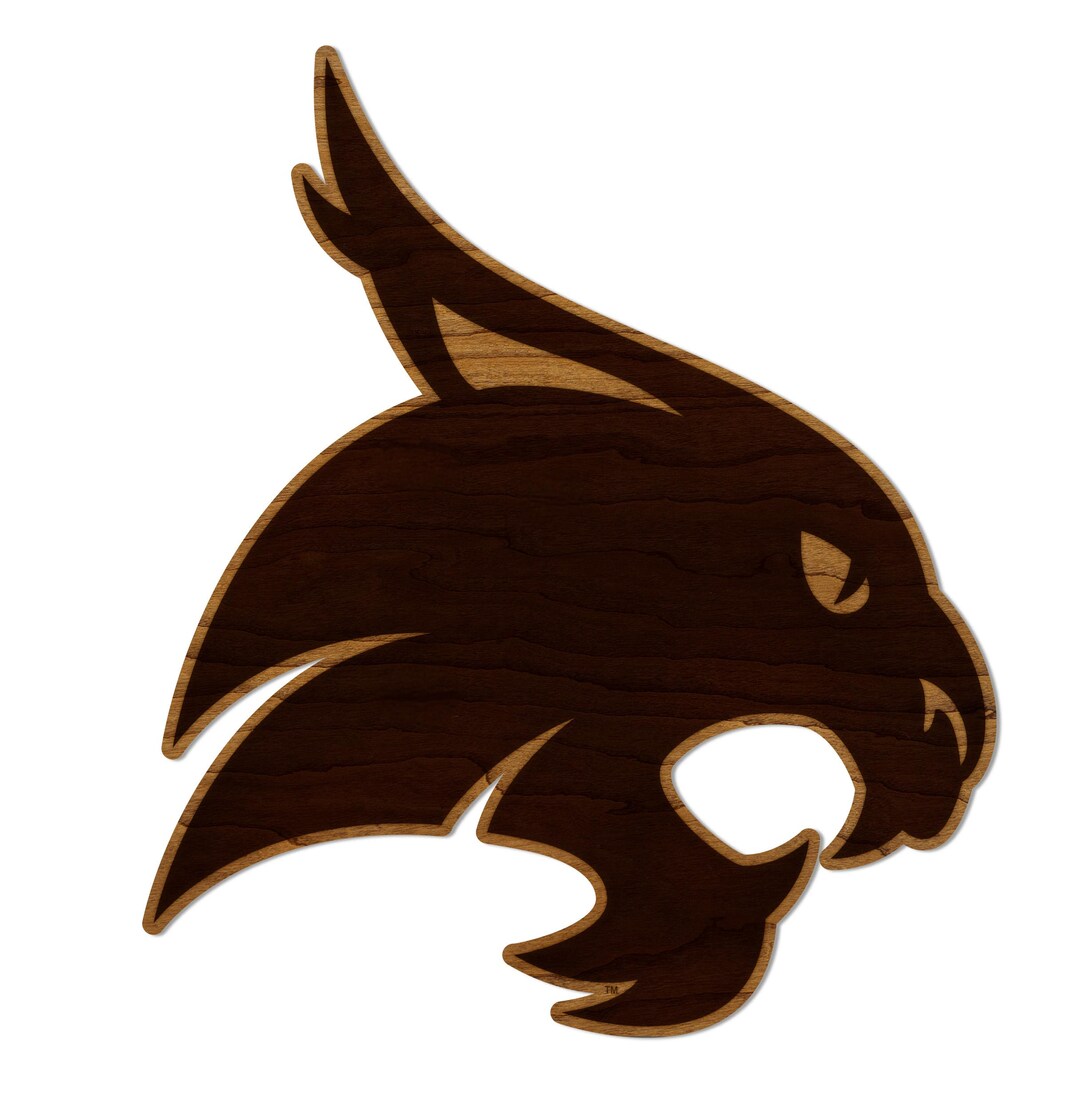Texas State University Bobcat Cutout Wall Hanging – Crafted From Cherry ...