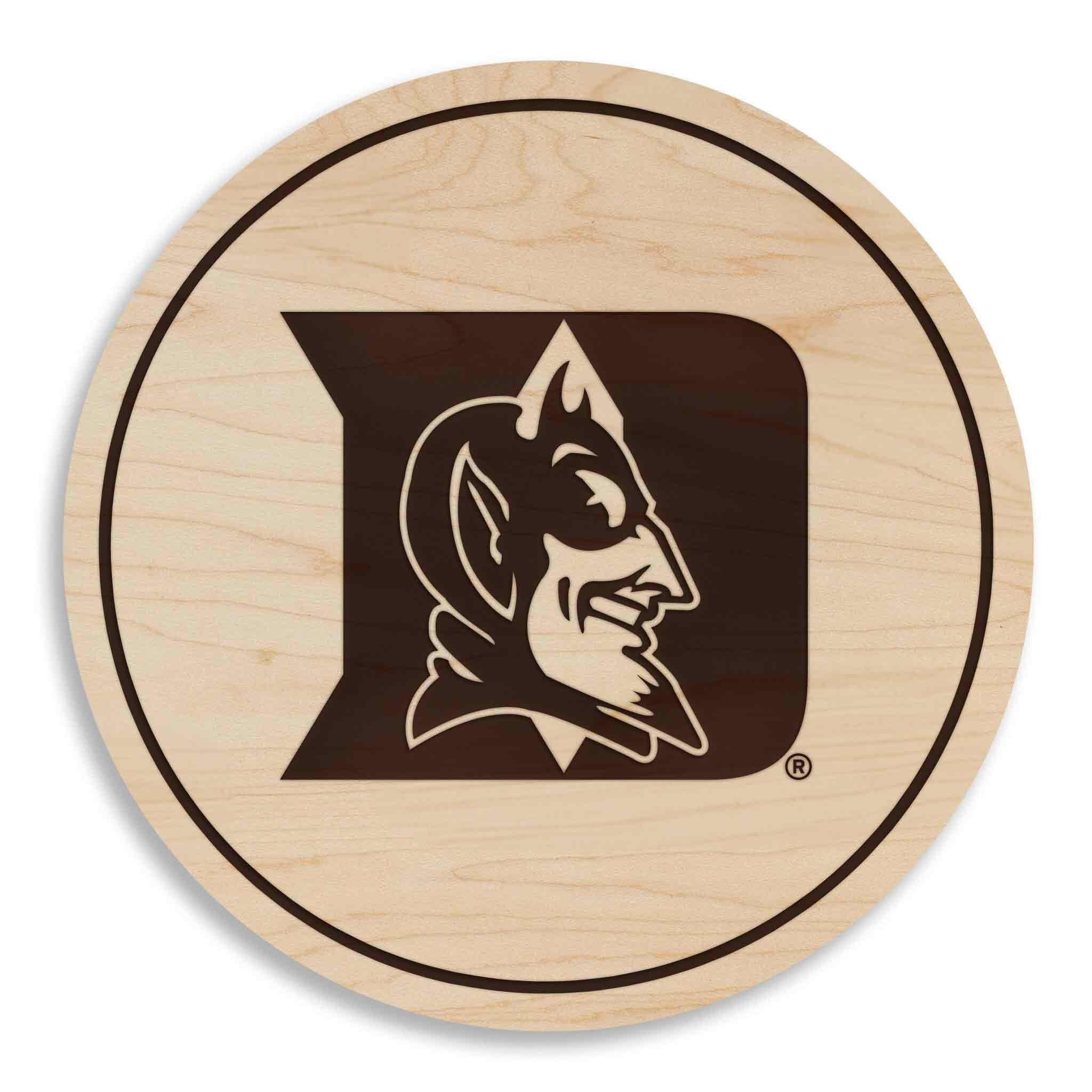 Duke Blue Devils Devil D Coaster– Crafted From Cherry or Maple Wood - Etsy