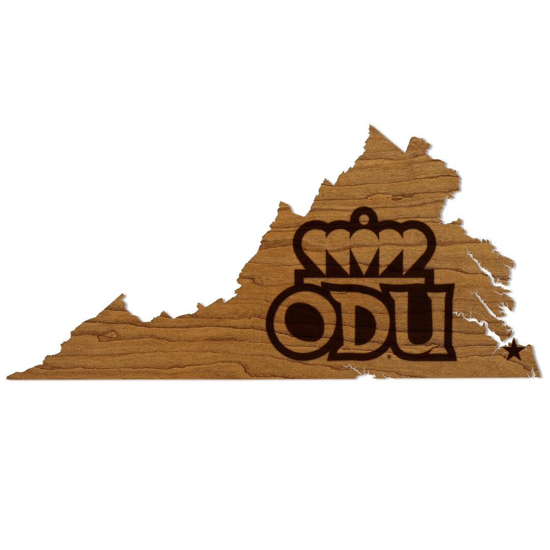 Old Dominion University Crown Logo on State Wall Hanging - Crafted From ...