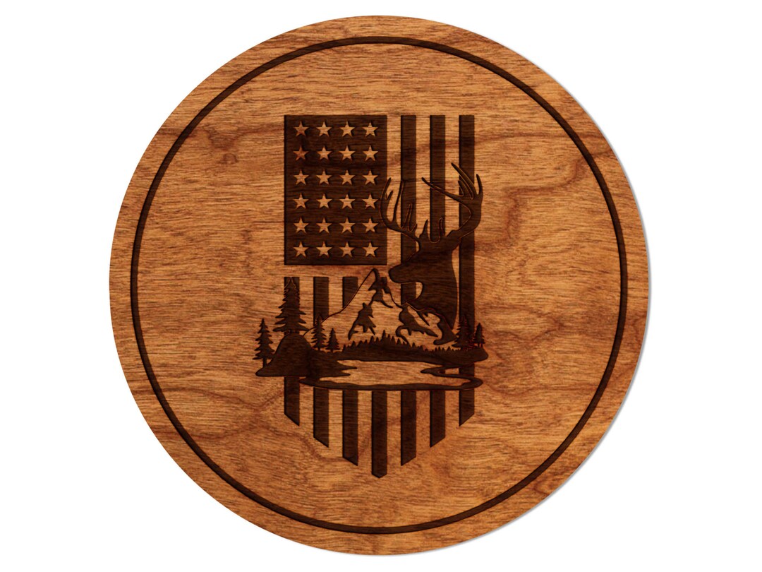Deer Hunting Coaster Click to See Multiple Designs Crafted From Cherry ...